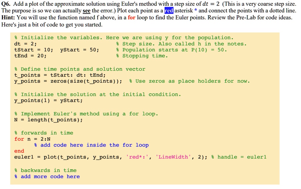 SOLVED: The purpose is so we can actually see the error.) Plot each point as a red asterisk ...