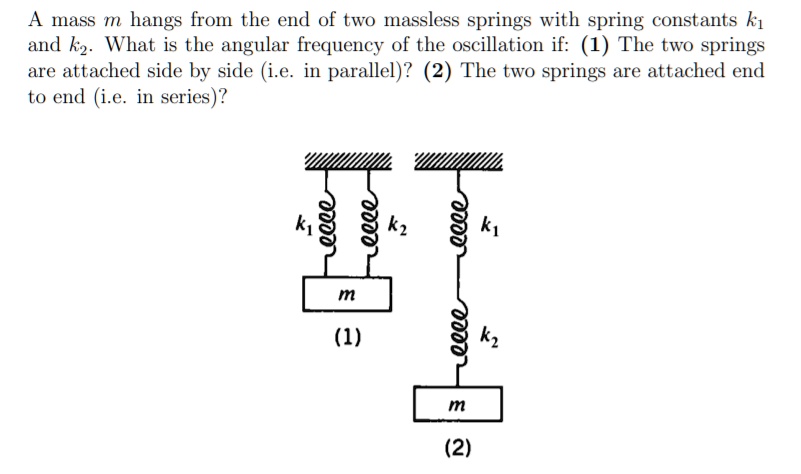 SOLVED: Appreciate if you can explain with details. A mass hangs from ...