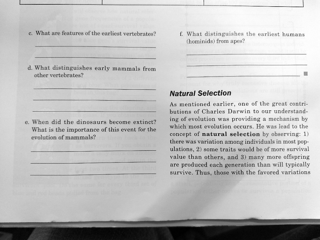 SOLVED:What are features of the earliest vertebrates? What ...