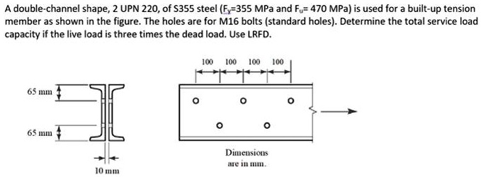 A double-channel shape, 2 UPN 220, of S355 steel (Fy=355 MPa and Fu ...