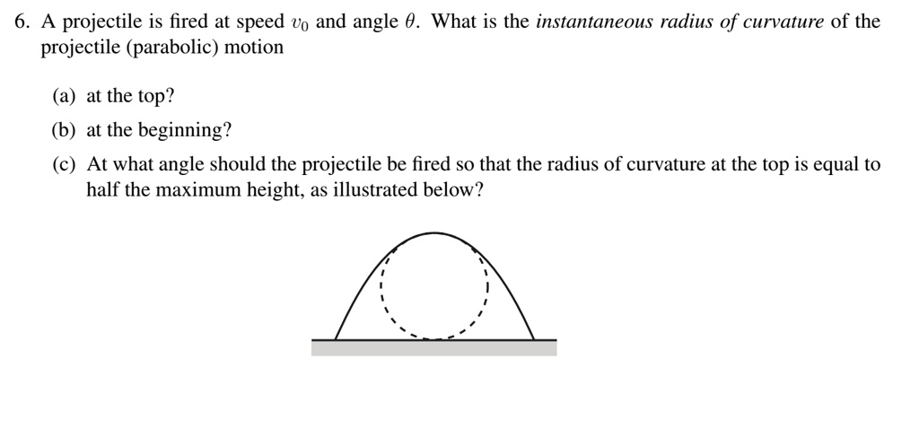 SOLVED: A projectile is fired at speed Vo and angle 0. What is the ...