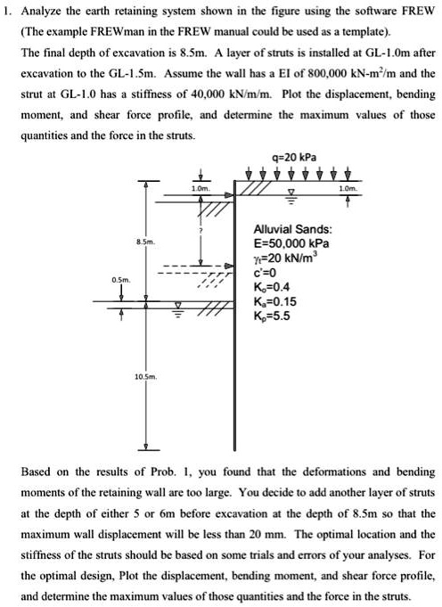 SOLVED: Title: Analysis of Earth Retaining System Using FREW Software Analyze the earth ...