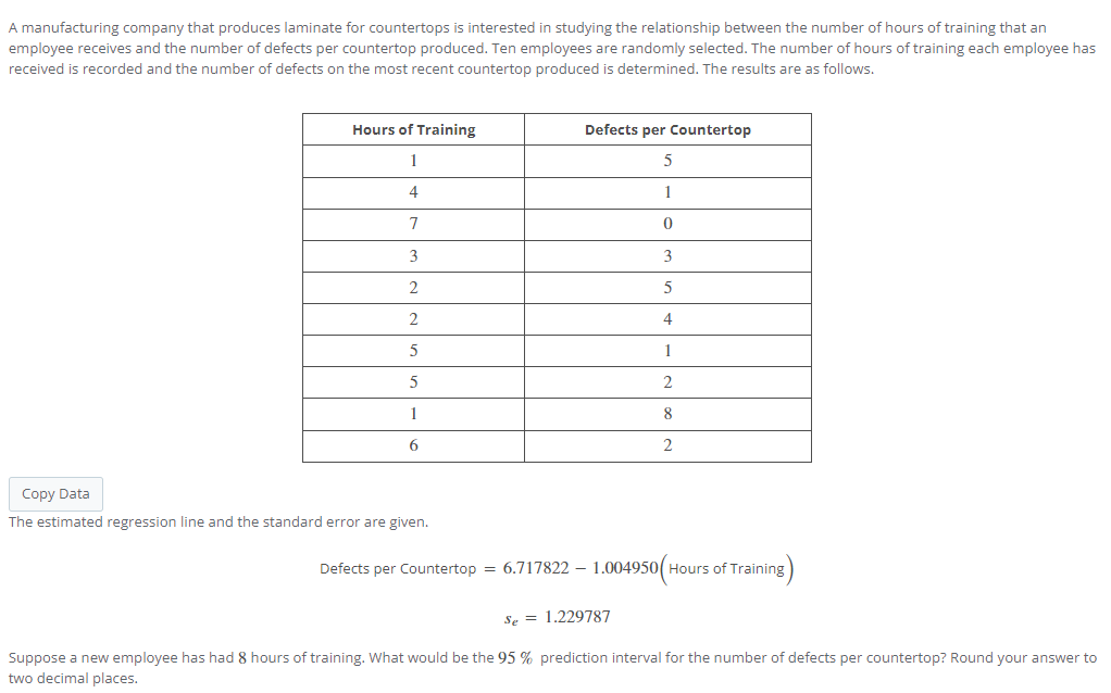 SOLVED: A manufacturing company that produces laminate for countertops is interested in studying ...