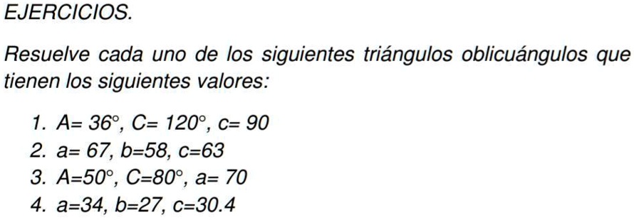 SOLVED: Ayudaa urge por favor , (Triangulos Oblicuangulos) son 4 ... SOLVED: Ayudaa urge por favor , (Triangulos Oblicuangulos) son 4 ...