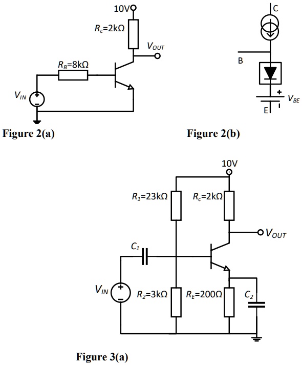 SOLVED: Text: A2 (a) Figures 2(a) and 2(b) show a simple transistor ...