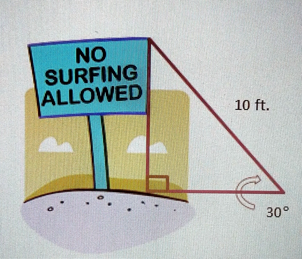 SOLVED: Geometry help please! What is the height of the sign? Please ...