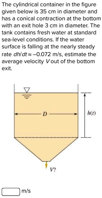 SOLVED: The cylindrical container in the figure given below is 35 cm in ...