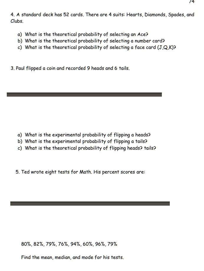SOLVED: A standard deck has 52 cards. There are 4 suits: Hearts ...