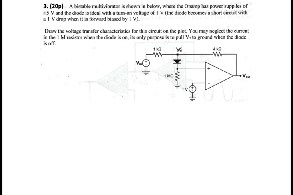 3 20p a bistable multivibrator is shown in below where the opamp has ...