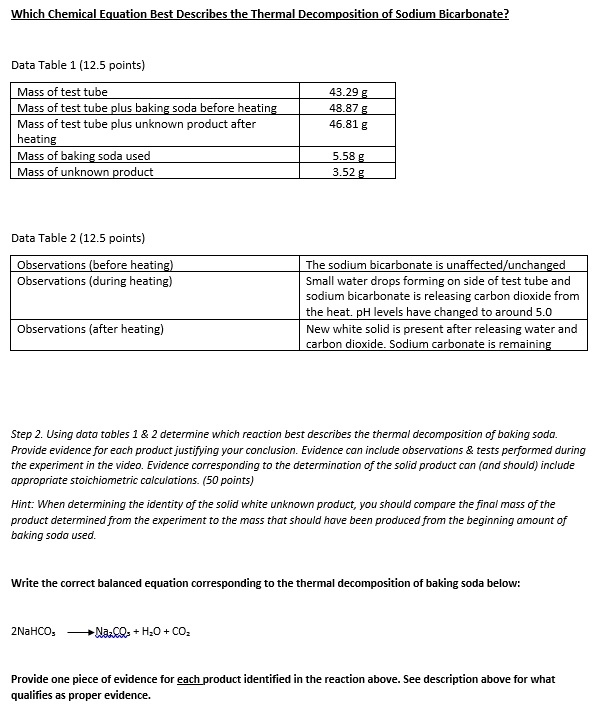 Which Chemical Equation Best Describes the Thermal Decomposition of ...
