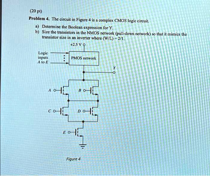 (20 pt) Problem 4. The circuit in Figure 4 is a complex CMOS logic ...