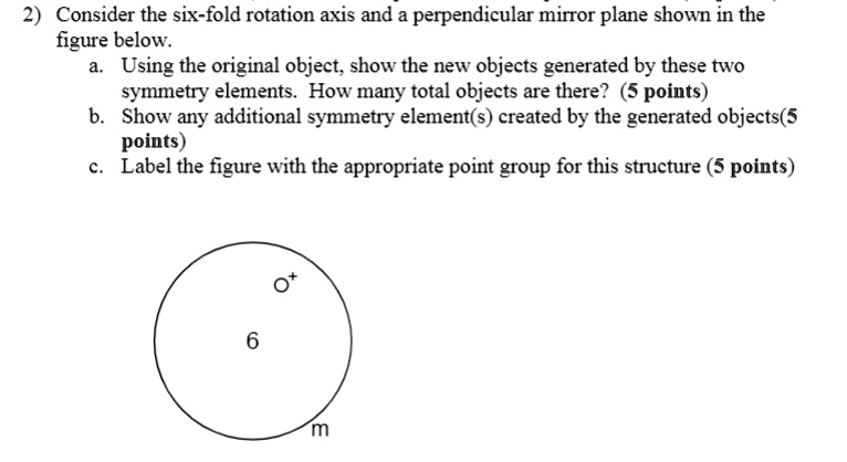 SOLVED: 2) Consider the six-fold rotation axis and a perpendicular ...
