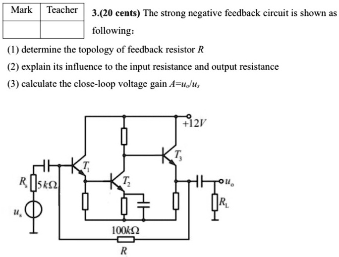 SOLVED: Analog Electronics Technology Mark Teacher 3. (20 cents) The ...