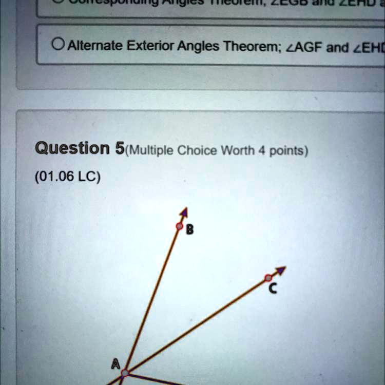 Angles BAE and FAC are straight angles. What angle relationship best describes angles BAC and ...