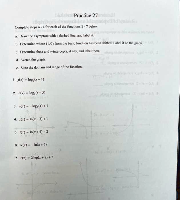 SOLVED: Practice 27 Complete steps for each of the functions below ...