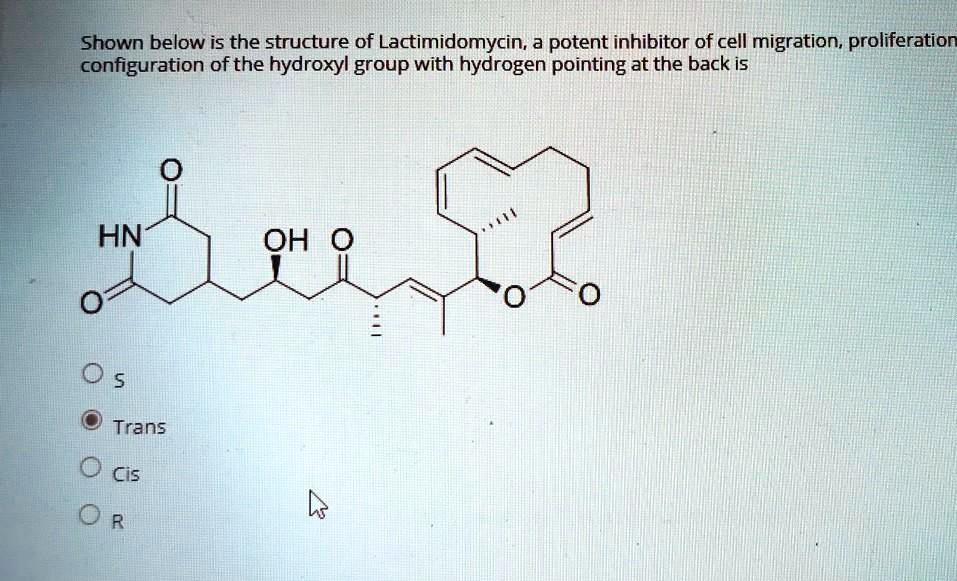SOLVED: is oh group's configuration trans to the H pointing to the back ...