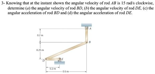SOLVED: 3- Knowing that at the instant shown the angular velocity of ...