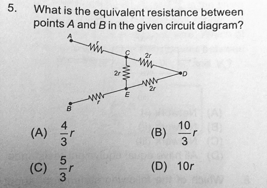 SOLVED: 20 POINTS ....... NO SCAM What is the equivalent resistance between Points A and B in ...