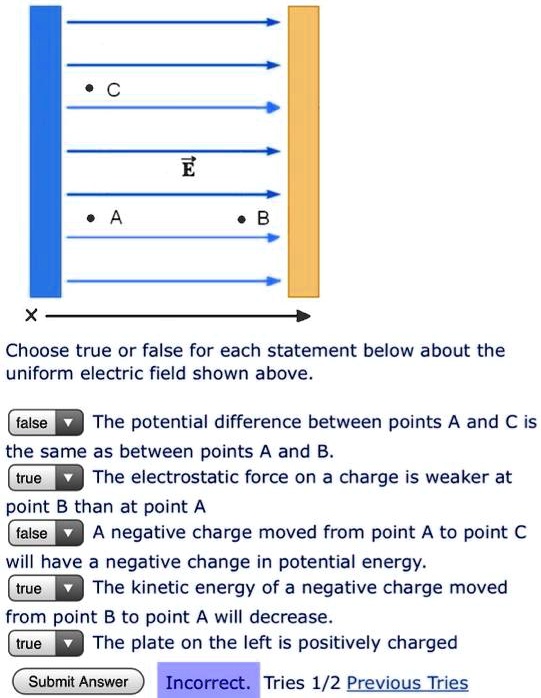 C • A E • B X Choose true or false for each statement below about the ...