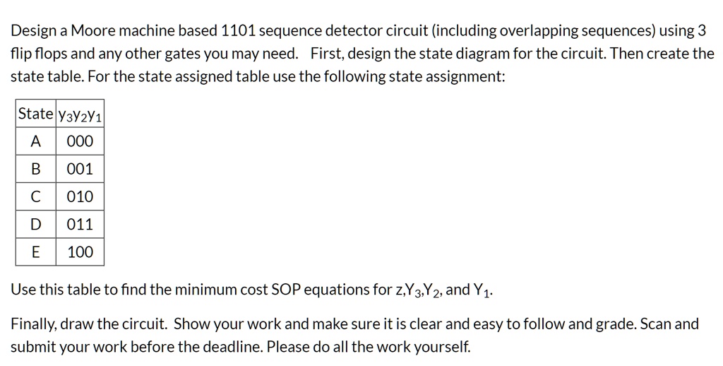 Design A Moore Machine Based 1101 Sequence Detector Circuit Including Overlapping Sequences
