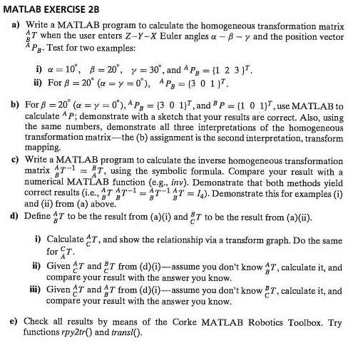 SOLVED: I have completed a) I just need help with b, c, and d if possible. Please post MATLAB ...