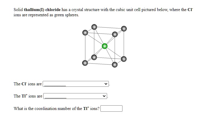 SOLVED: Solid thallium(III) chloride has a crystal structure with the ...