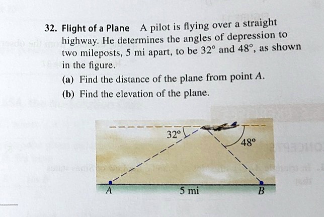32 flight of a plane a pilot is fying over a straight highway he ...