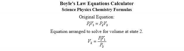 SOLVED: Boyle'Law Equations Calculator Science Physics Chemistry ...