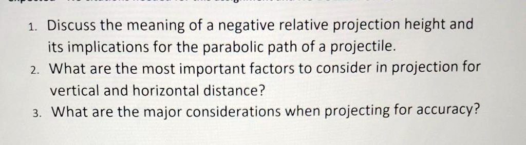 discuss the meaning of a negative relative projection height and its ...