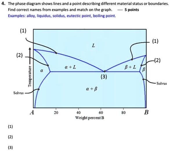 the phase diagram shows lines and point describing different material ...