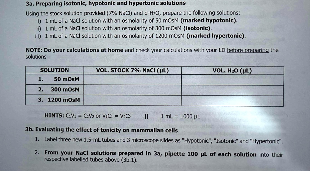 VIDEO solution: 3b. Evaluating the effect of tonicity on mammalian ...