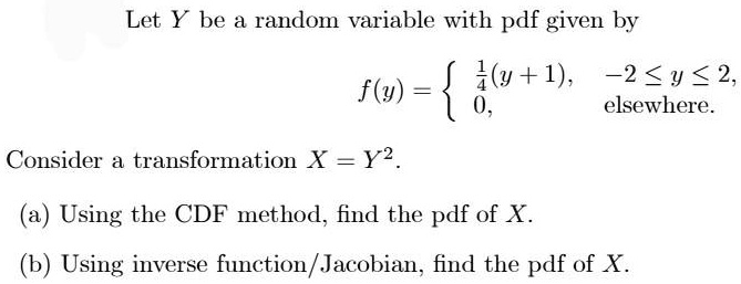 Solved Let Y Be A Random Variable With Pdf Given By Y 1 32