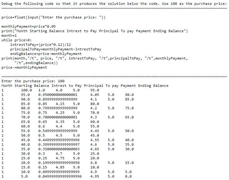 Solved Debug The Code In Python Please Debug The Code In Python Please Debug The Code In