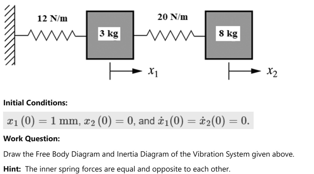 a develop the equations of motion of the vibration system given aboveb ...