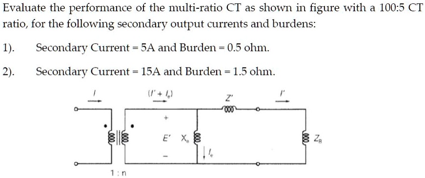 please assist evaluate the performance of the multi ratio ct as shown ...