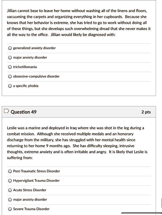 Jillian cannot bear to leave her home without washing all of...