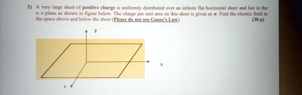 2 a very large sheet of positive charge is uniformly distributed over ...