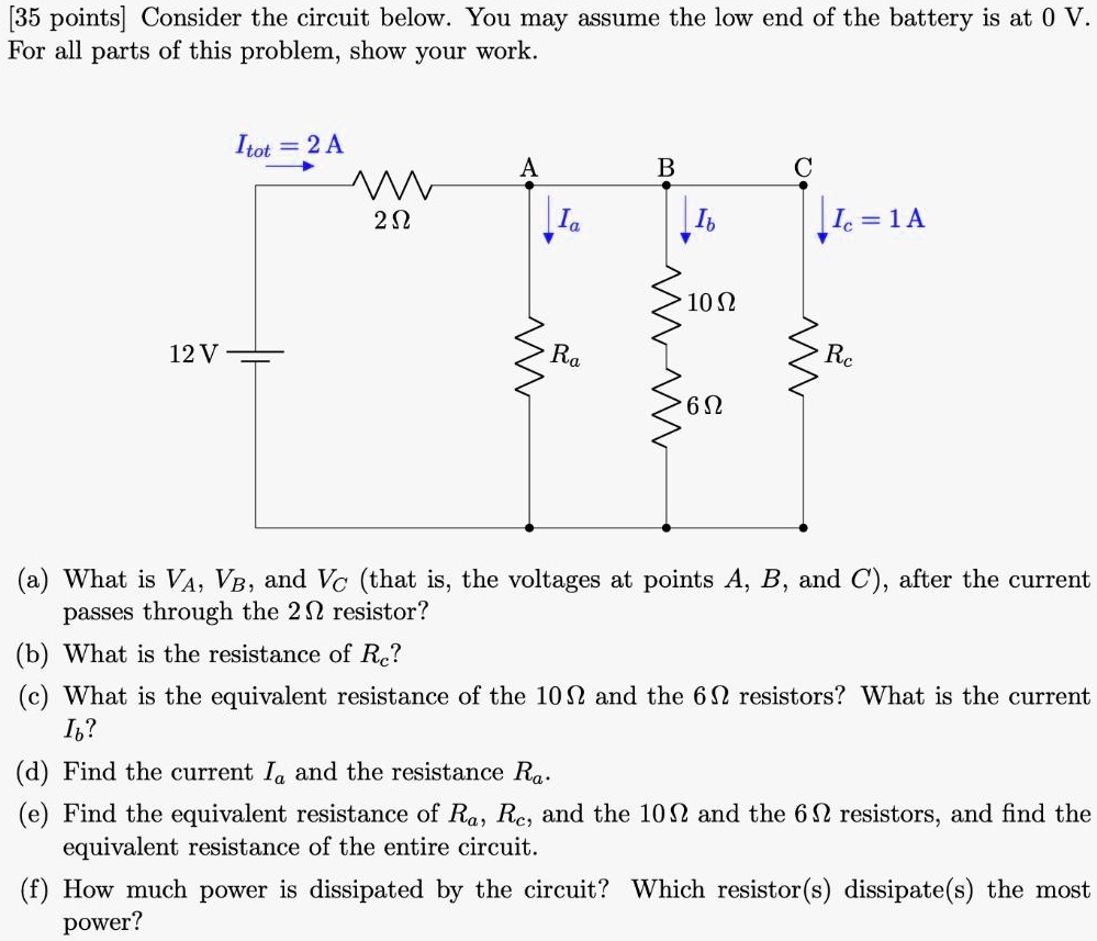 SOLVED: [35 points] Consider the circuit below You may assume the low ...