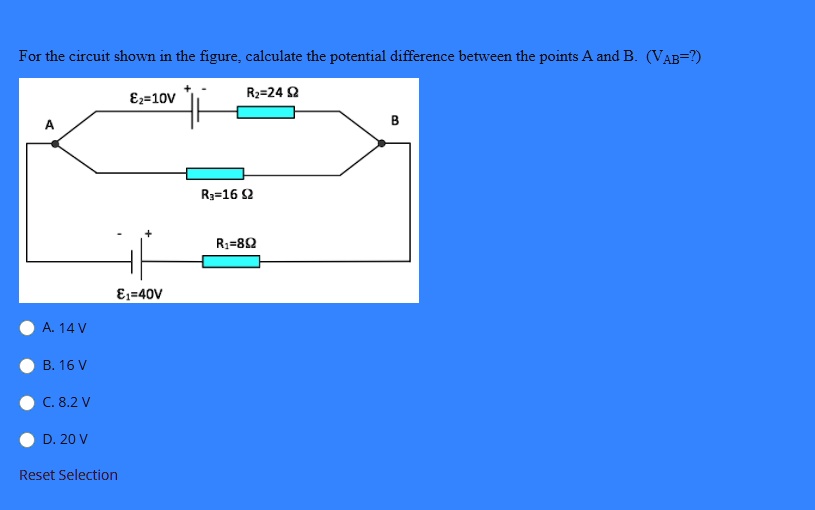 SOLVED: For the circuit shown in the figure, calculate the potential ...