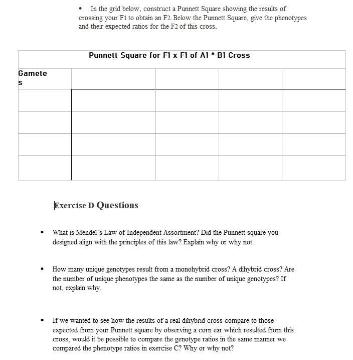 SOLVED: In the grid below construct Punnett Square showing the results ...