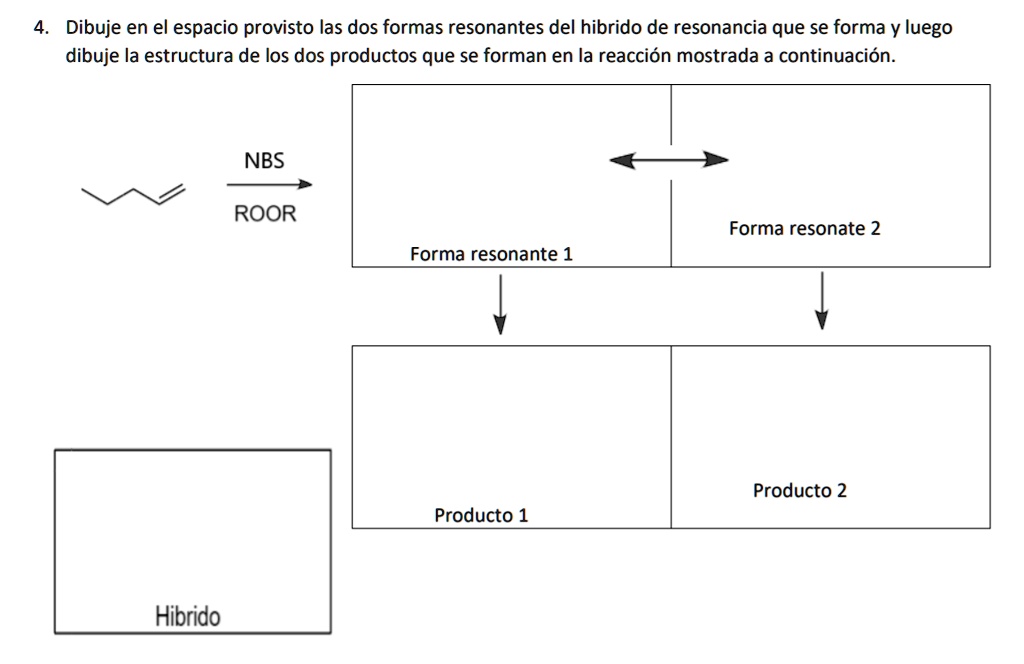 SOLVED: Dibuje en el espacio provisto las dos formas resonantes del hÃ ...