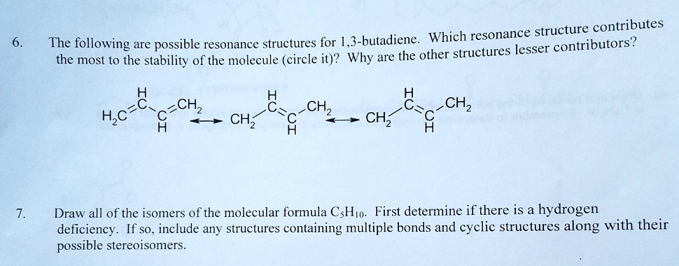SOLVED: Which resonance structure contributes The following are ...