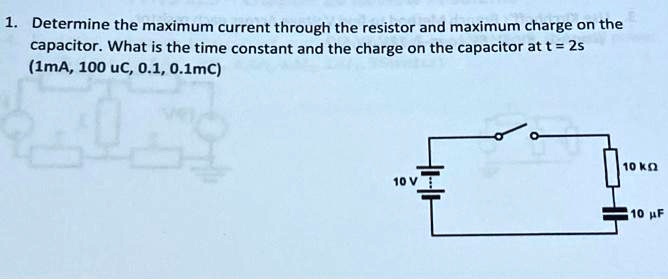 SOLVED: Determine the maximum current through the resistor and the ...