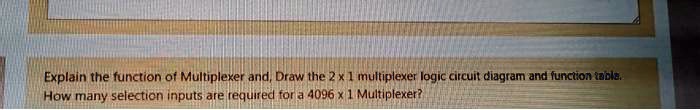 SOLVED: Explain the function of Multiplexer ard; Draw the 2 x ...
