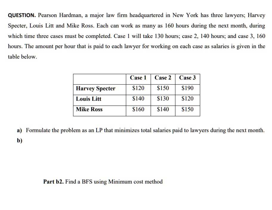 QUESTION. Pearson Hardman, a major law firm headquartered in New York ...