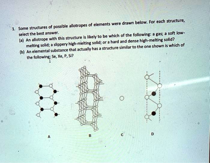 SOLVED:elements were drawn below: For each structure, Some structures ...