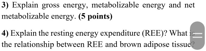 VIDEO solution: 3) Explain gross energy, metabolizable energy and net ...