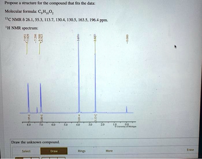 SOLVED: Propose structure for the compound that fits the data ... SOLVED: Propose structure for the compound that fits the data ...