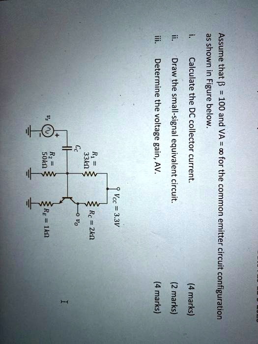 f as shown in figure below vs determine the voltage gainav draw the small signal equivalent ...
