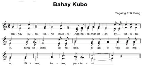ano ang mga interval ng mga nota sa awiting bahay kubo bahay kubo ...